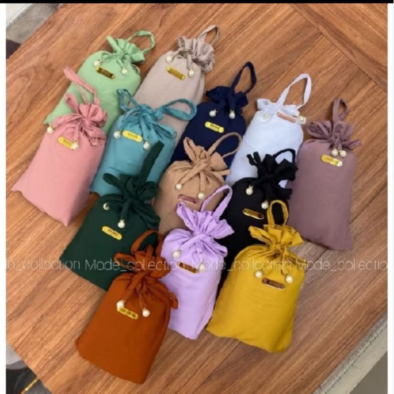 Jual MUKENA TRAVELLING KATUN POLOS DEWASA MINI POUCH SLETING DAGU 2IN1 ...