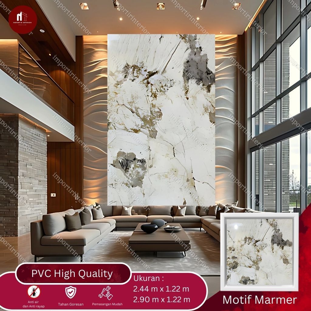 Jual Marmer Panel PVC Corak Marble Dekorasi Dinding Rumah Wallpaper ...