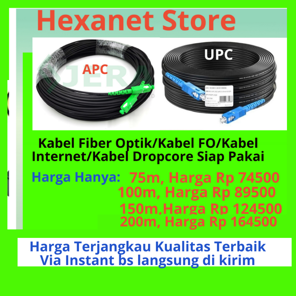 Jual Kabel Fiber Optik Dropcore FTTH Kabel FO Precon 195m 100m 115m 120m 125m Siap Pakai ...