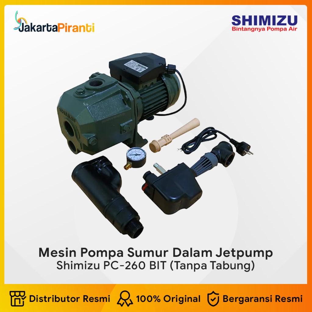 Jual Mesin Pompa Air Sumur Dalam Jetpump Jet Pump 250 Watt Shimizu PC-260 BIT Tanpa Tangki ...