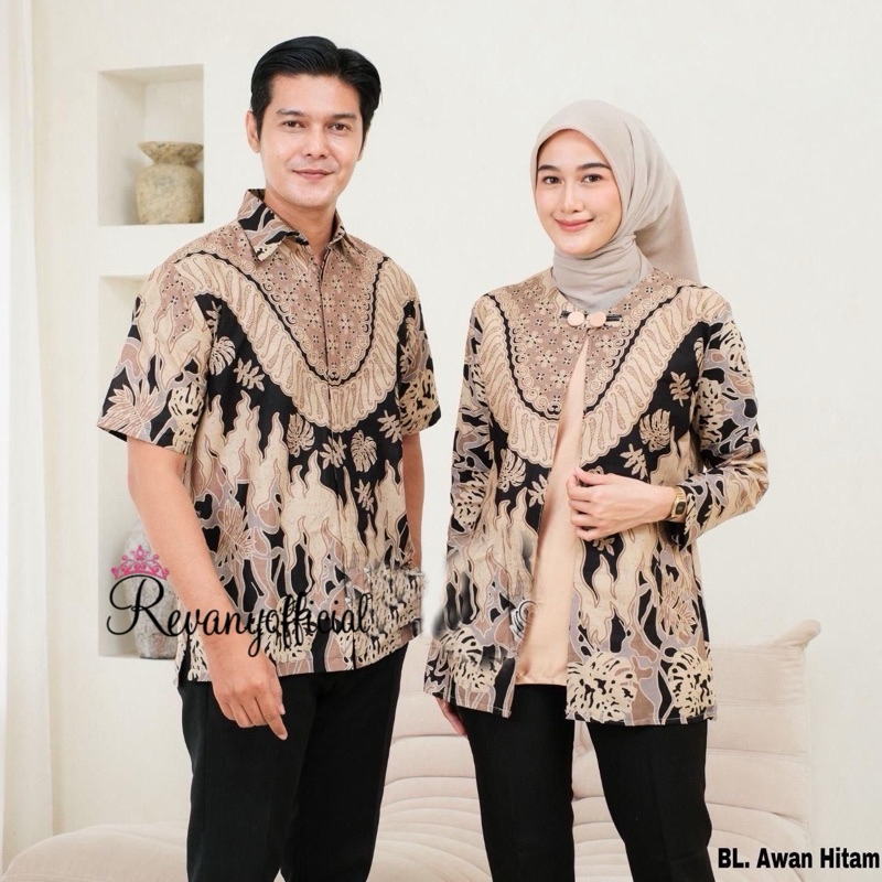 Jual Revany ID - Blouse Batik Bolero Motif Awan Series Atasan Batik Couple | Shopee Indonesia