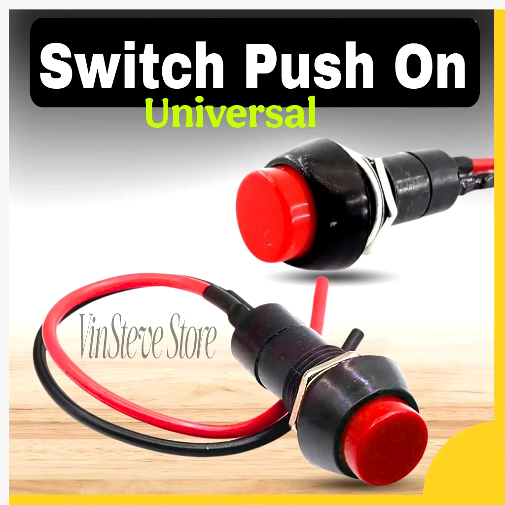 Jual Saklar | Switch Push On Bulat plus Kabel Universal untuk Motor ...
