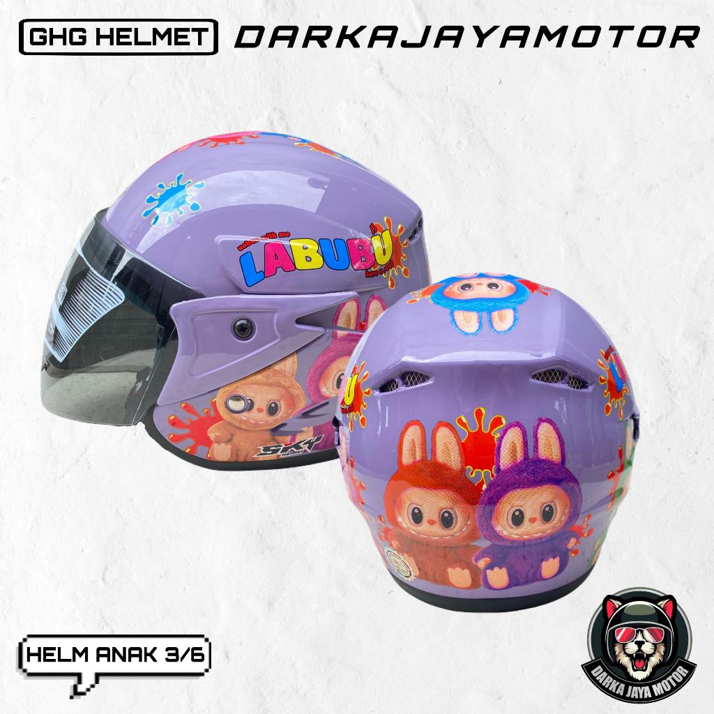 Jual HELM ANAK GHG MOTIF LABUBU / HELM LABUBU UNGU / HELM LABUBU KACA ...
