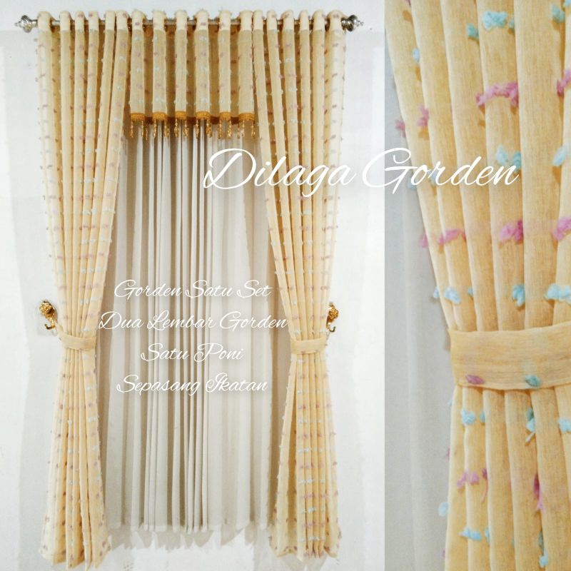 Jual Gorden Satu Set Poni Atas Pintu Ruang Tamu Ruby Gold | Shopee ...