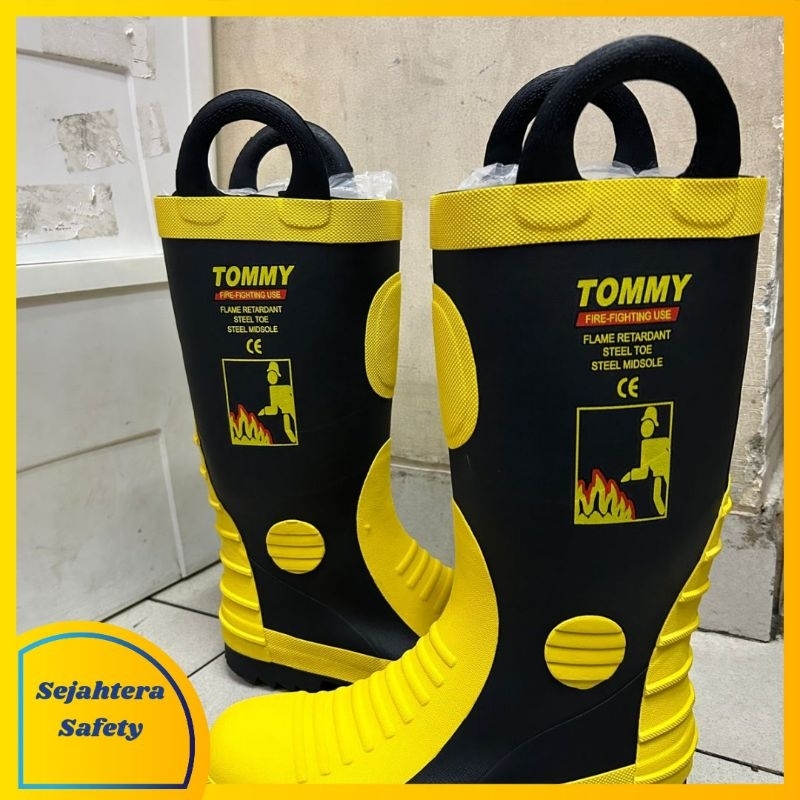 Jual Sepatu Pemadam Kebakaran Tommy Fire Fighter Tahan Api Mirip Harvik ...