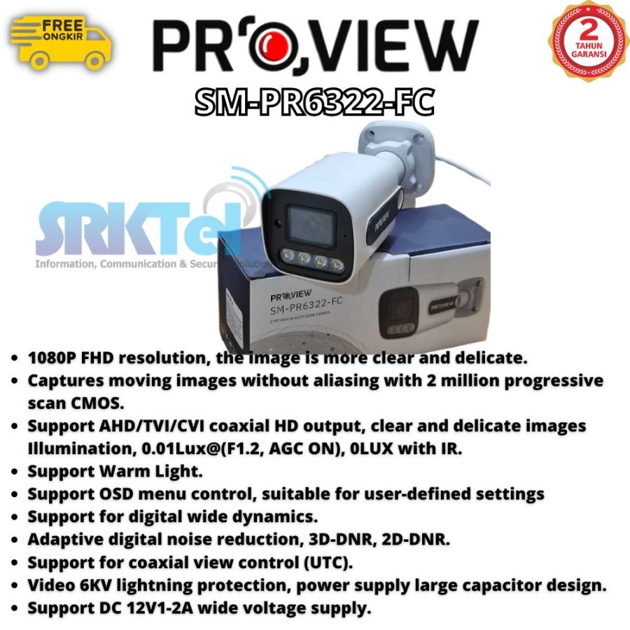 Jual Proview SM-PR6322-FC Kamera CCTV 2MP Full Color Bullet Outdoor ...