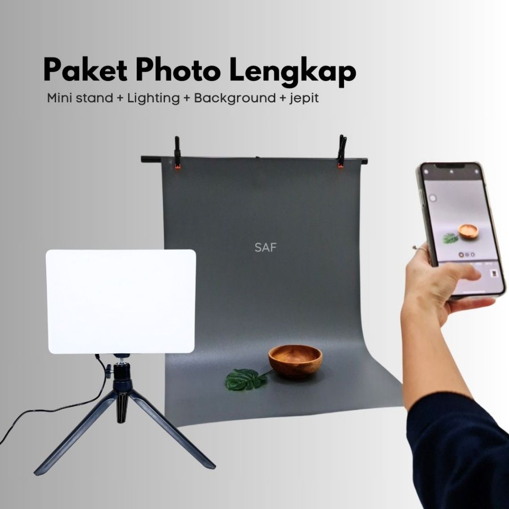 Jual SAF Paket photo lengkap mini stand + background + lighting foto ...