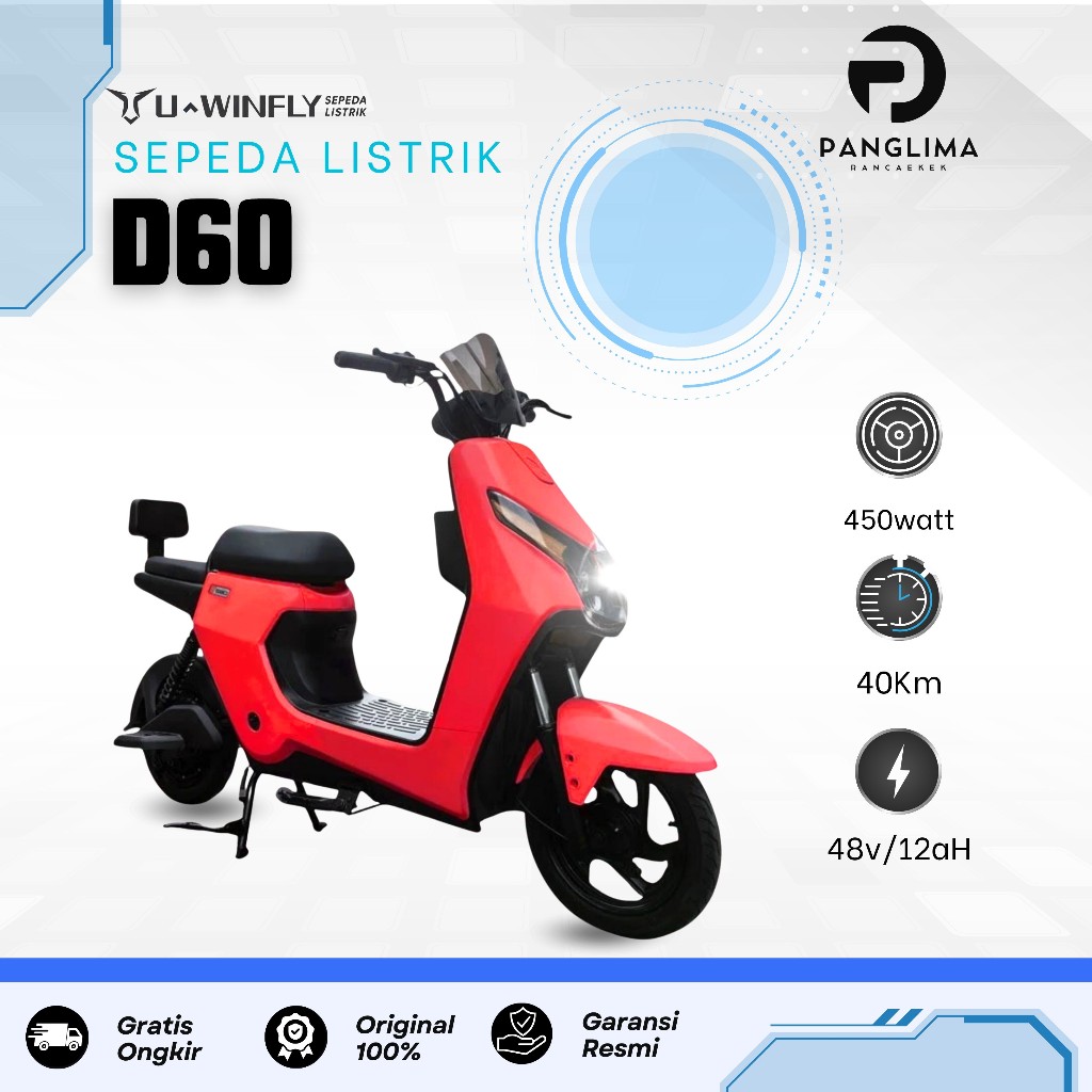 Jual Sepeda Listrik Uwinfly D60 , D65 , D65 ADV , D75 500Watt / 600Watt 48V/12Ah 40Km Garansi ...