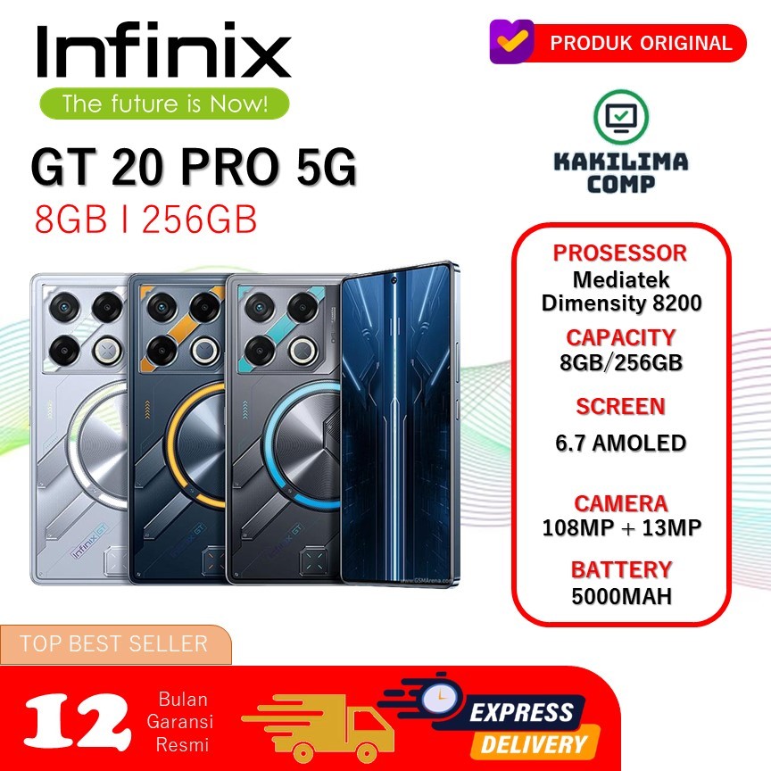 Jual INFINIX GT20 PRO 5G 8GB 256GB - Mediatek Dimensity - 5000mAh - 6.78 inch AMOLED - GARANSI ...