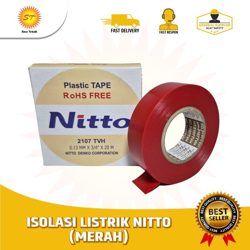 Jual Isolasi Kabel Listrik Nitto Merah 3/4 Inch x 20 M | Shopee Indonesia