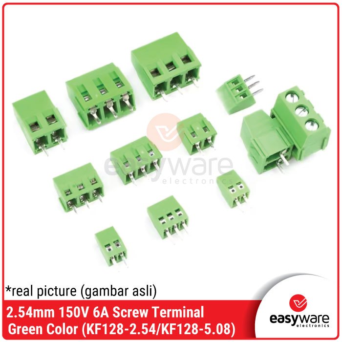 Jual Screw Terminal Block KF128 2.54mm 2P 3P 4P 6P Terminal Blok KF128 5.08mm 2 PIN 3 PIN Hijau ...