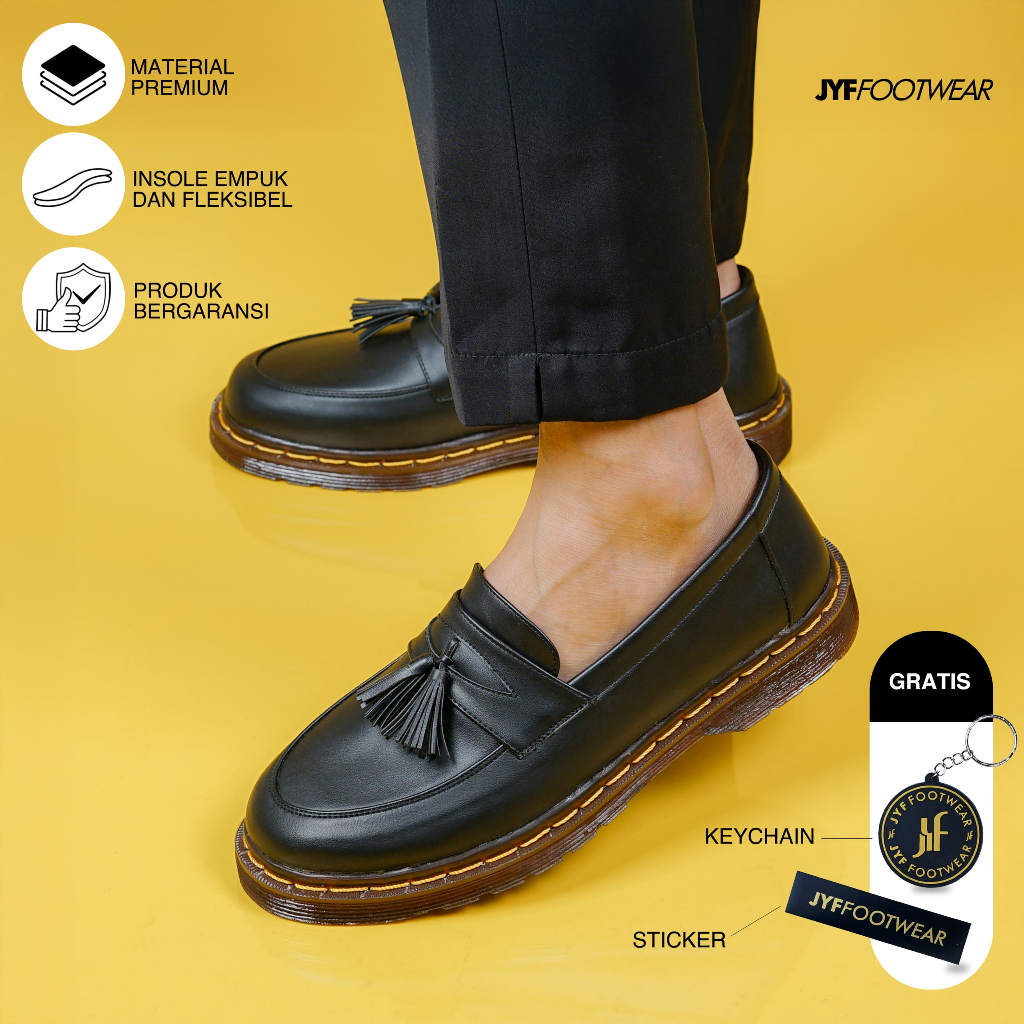 Jual JYF - Sepatu Pantofel Pria Kekinian - Maxi Black | Shopee Indonesia