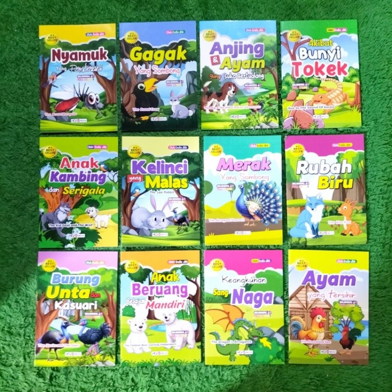 Jual PAKET ISI 12 BUKU CERITA ANAK NYAMUK YANG PEMBERANI GAGAK SOMBONG ...