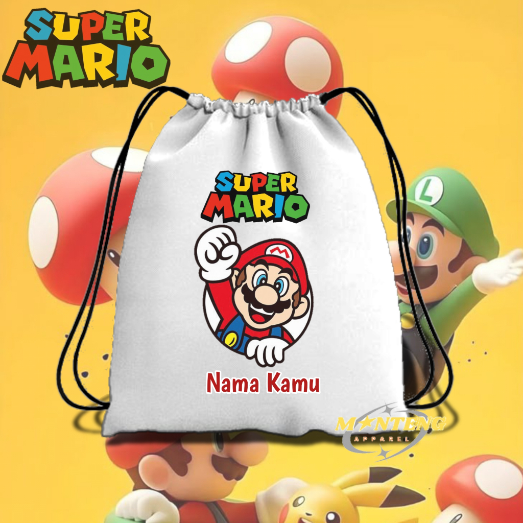 Jual Tas Serut Anak SUPER MARIO/ Tas Serut Ngaji, Sekolah, Traveling ...