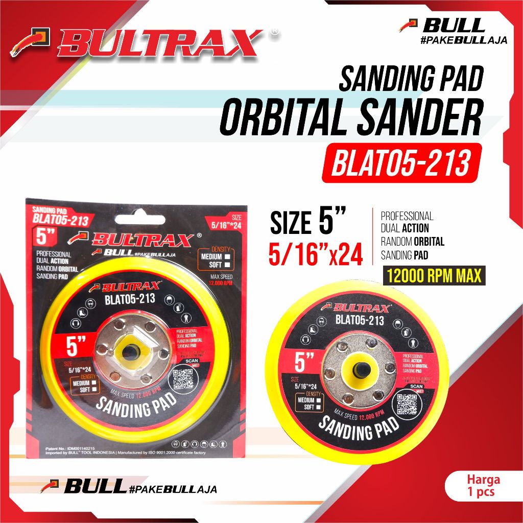 Jual Bull Sanding pad orbital sander 5” | Shopee Indonesia