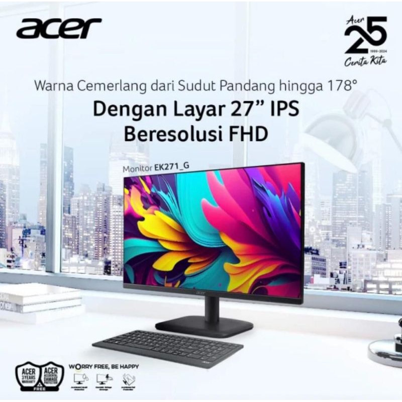 Jual Monitor Gaming Acer 27" Inch EK271G 120Hz Full HD | Shopee Indonesia