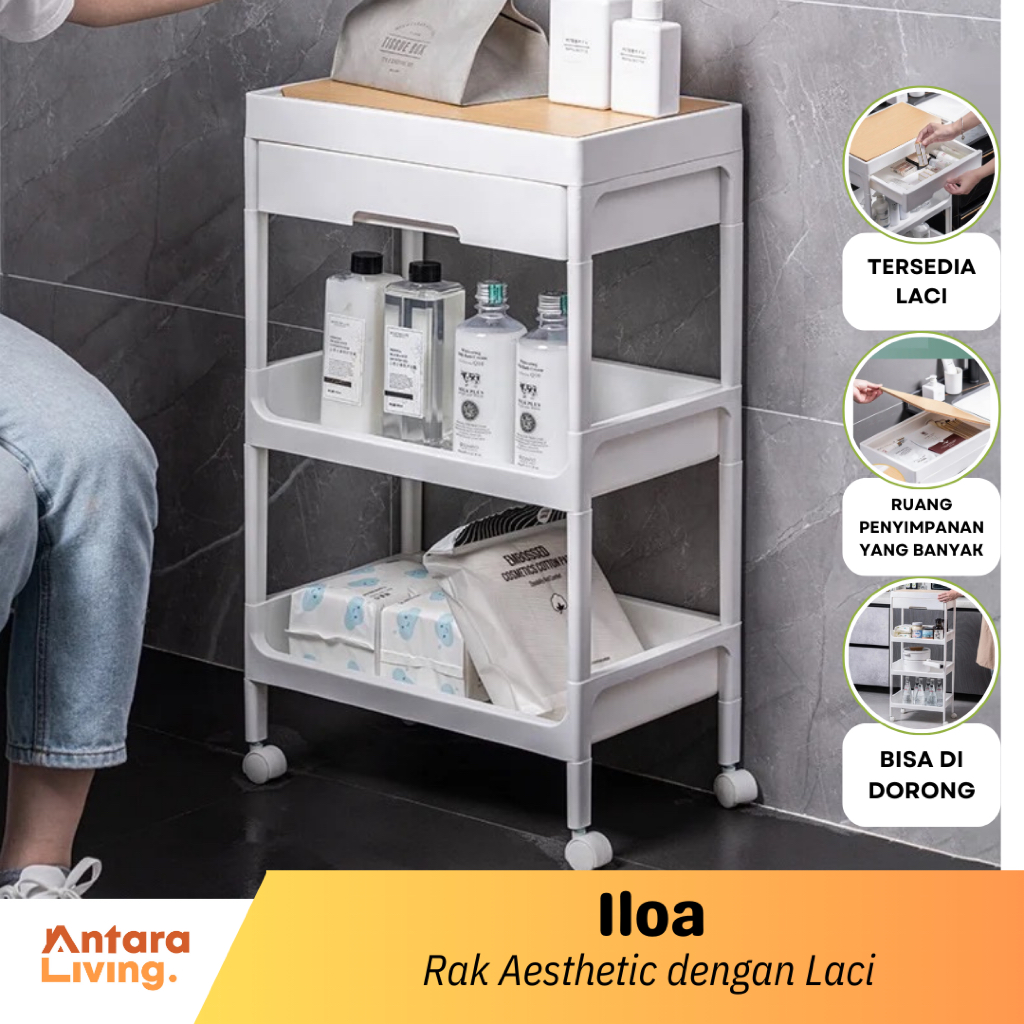 Jual ANTARA Iloa - Rak Troli Serbaguna Rak Tingkat dengan Laci Troli ...