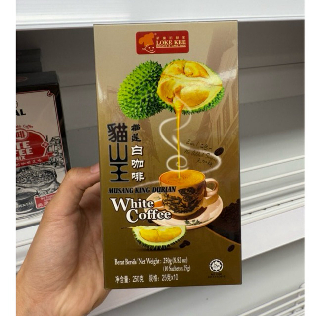 Jual LOKE KEE MUSANG KING DURIAN WHITE COFFEE 2in1 no sugar added 250 ...