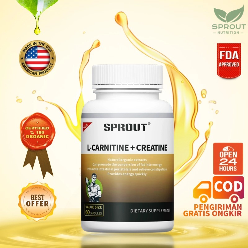 Jual SPROUT L - Carnitine + Creatine, Suplemen Makanan Organik Alami ...