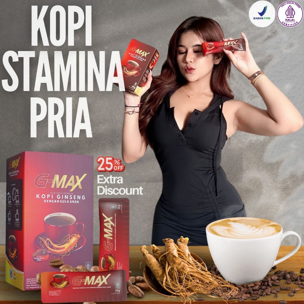 Jual G-MAX Minuman Kopi Stamina Pria Dewasa Extra Gingseng Original Tahan Lama Minuman kopi 1 ...