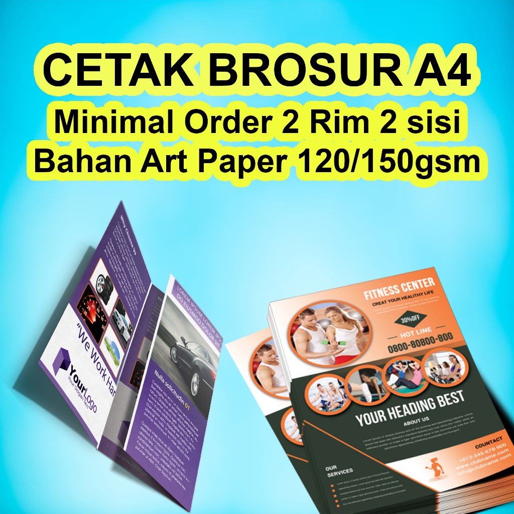 Jual Cetak Brosur A4 (2 sisi), Art Paper 120/150gsm, 2Rim 1000Lbr | Shopee Indonesia