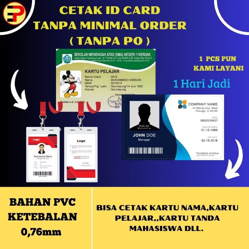 Jual CETAK ID CARD CUSTOM/KARTU PELAJAR/KTM/KTA-TANPA PO | Shopee Indonesia