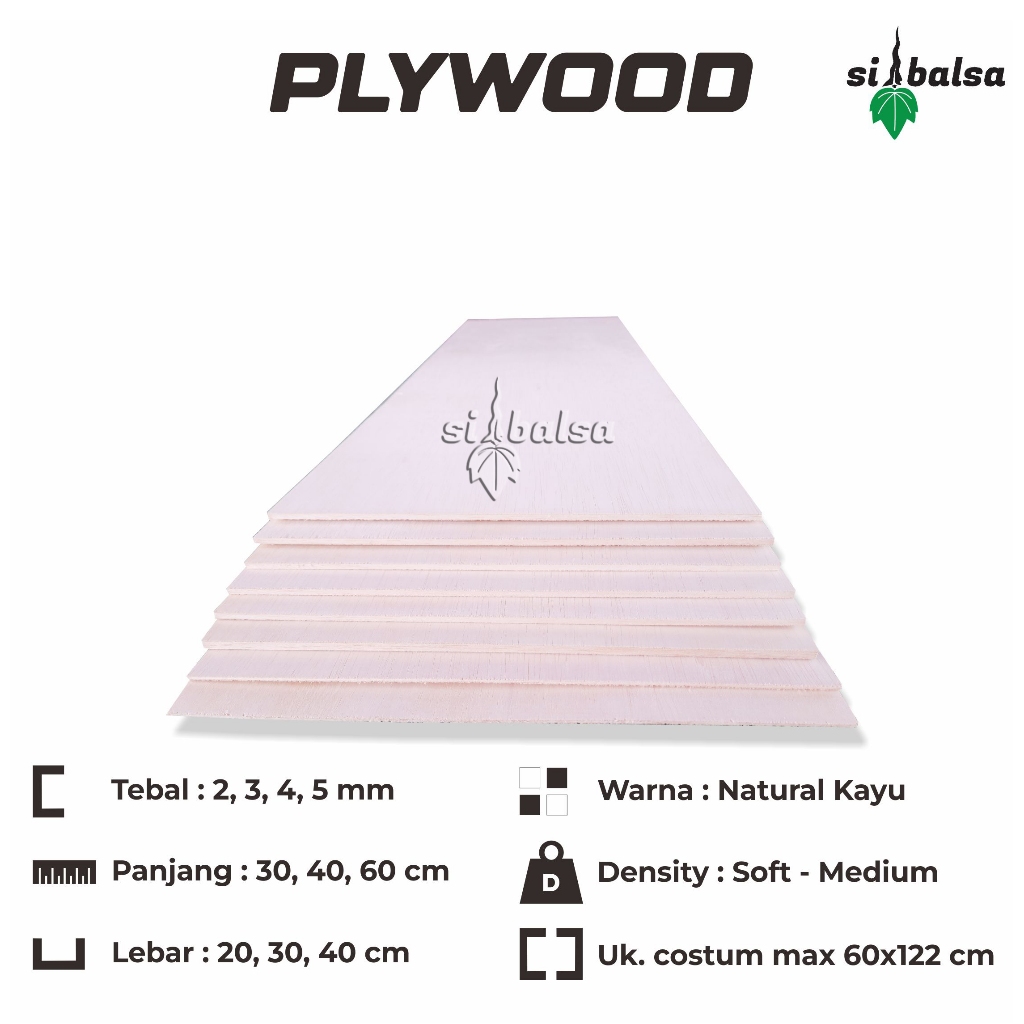 Jual SIBALSA - Plywood Balsa / Tebal 3,4,5mm / Panjang 300,400,600 ...