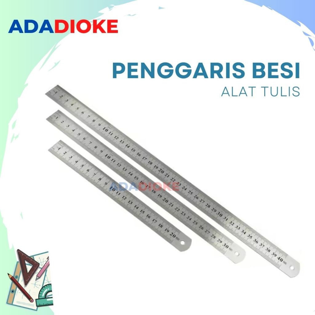 Jual Penggaris Besi Stainless Steel Ruler Penggaris Besi 30 / 40 / 60 cm | Shopee Indonesia
