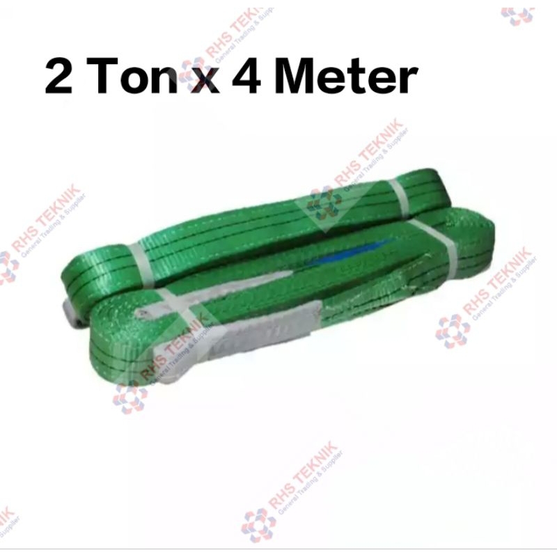 Jual Webbing sling Belt 2 Ton x 4 Meter - Tali angkut barang 2T x 4M Webing seling tali angkat ...