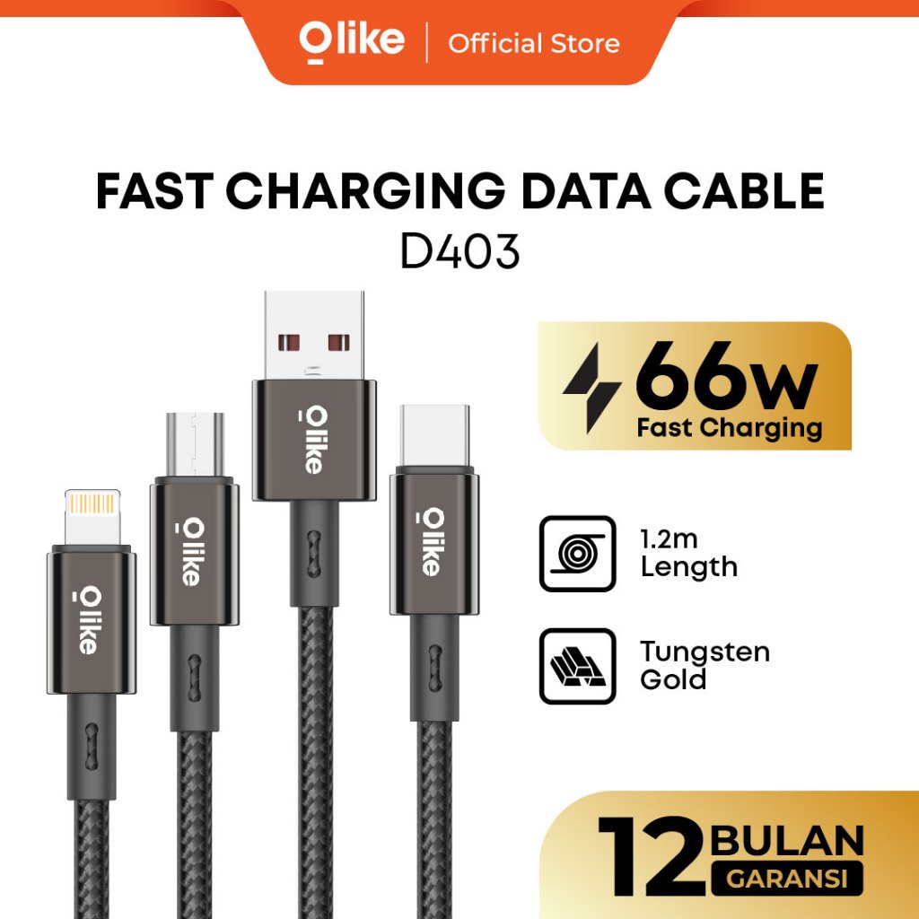 Jual OLIKE Kabel Data D403 Zinc Alloy + Brided Nylon Micro 3.0A ...