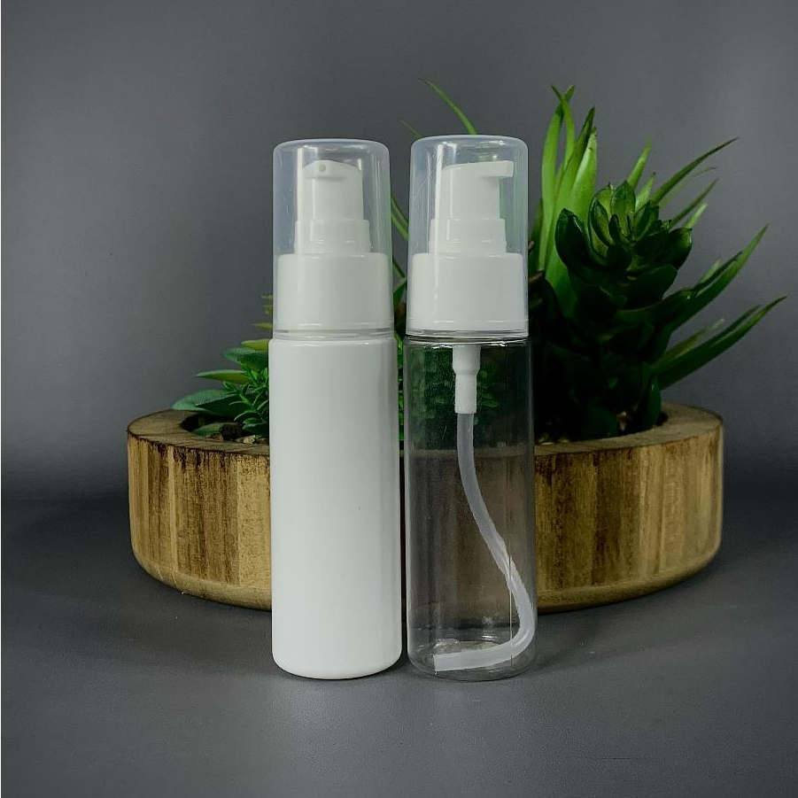 Jual Botol Treatment Pump 50 Ml / Botol Pet 50 Ml RF - Tutup Pump Treatment Putih Full-Cap ...