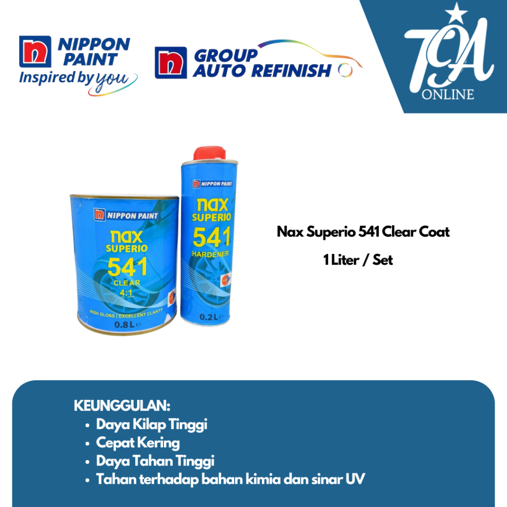 Jual NIPPON PAINT AUTO REFINISH Nax Superio 541 Clear Coat 2K 1 Liter / Set | Shopee Indonesia