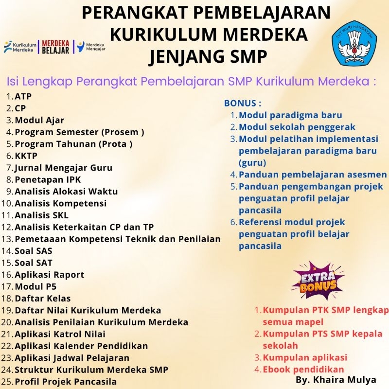 Jual PERANGKAT AJAR KURIKULUM MERDEKA JENJANG SMP KELAS VII, VIII, IX | Shopee Indonesia