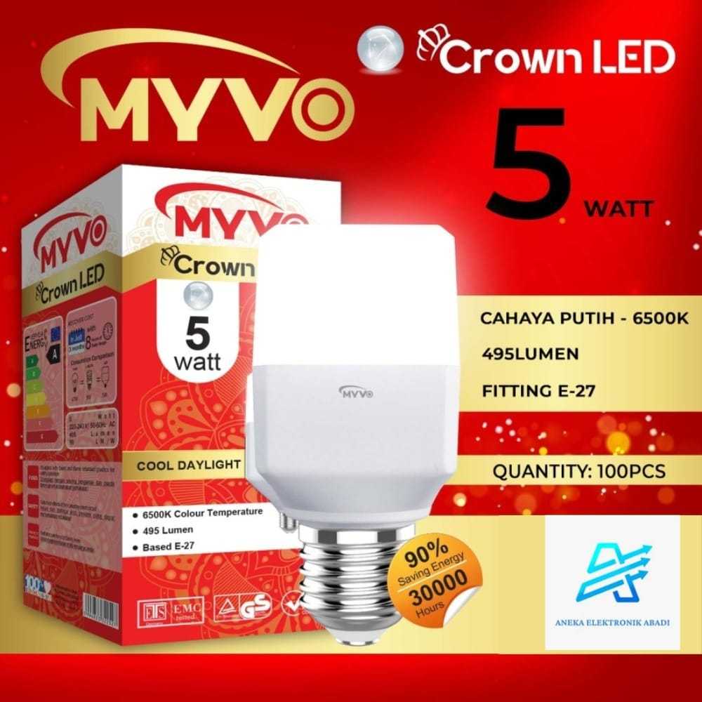 Jual Lampu Cahaya Putih Myvo Bohlam LED Crown Series 5w/10w/15w/20w/30w/40w/50w | Shopee Indonesia