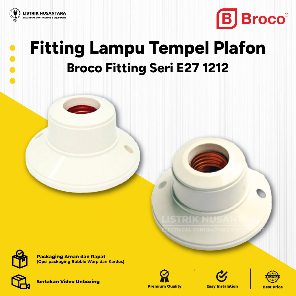 Jual Broco Fitting Lampu Tempel Plafon Model Bulat | Fitting Wadah ...