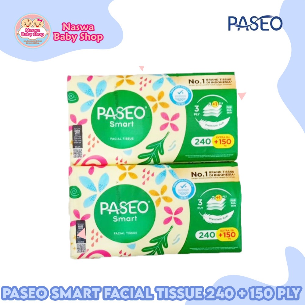 Jual Paseo Go Smart Facial Tissue Wajah 240 + 150 ply | Shopee Indonesia