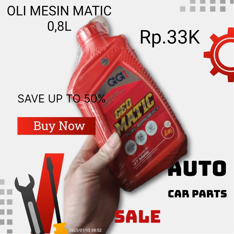 Jual OLI MESIN MOTOR MATICK 800 ML GEO MATIC SAE 10W-30 merek GGI ...