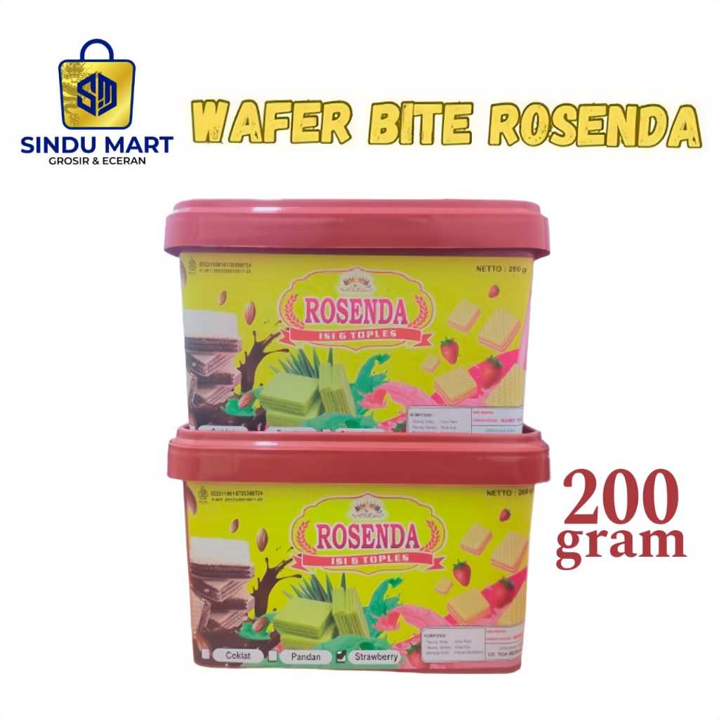 Jual Wafer Rosenda Rasa Strawbery , pandan 200 gram Murah | shopee ...