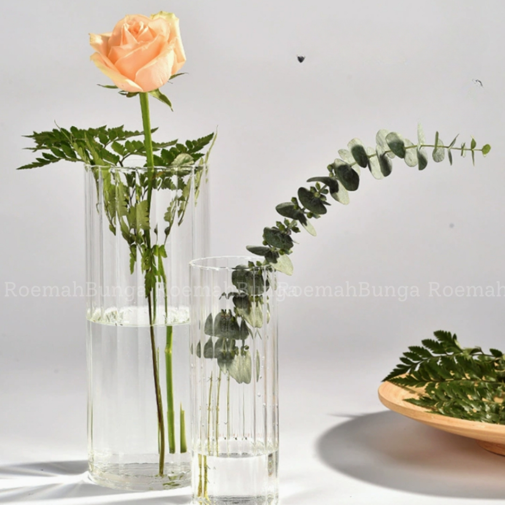 Jual Pot Transparan Bening Fluted / Vas Plastik Bulat / Tempat Bunga ...