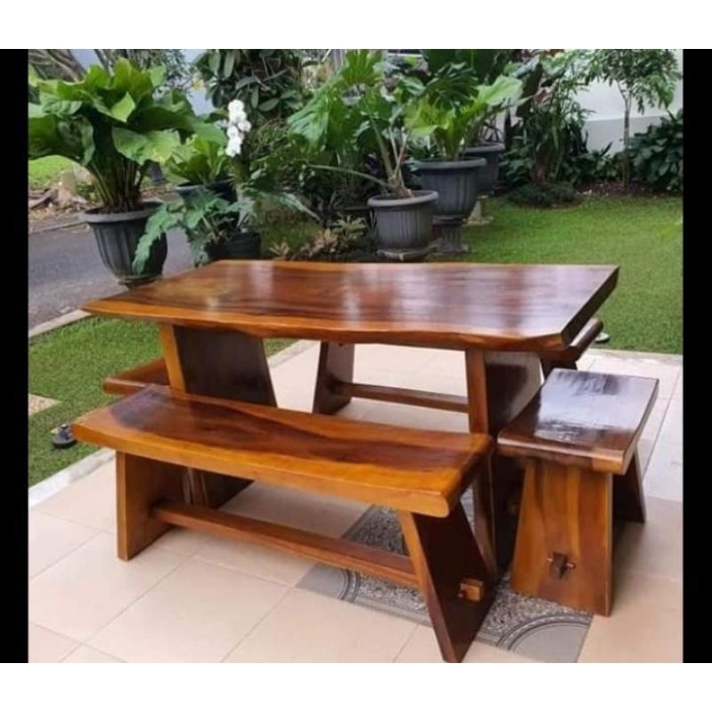 Jual meja cafe, meja makan trembesi | Shopee Indonesia