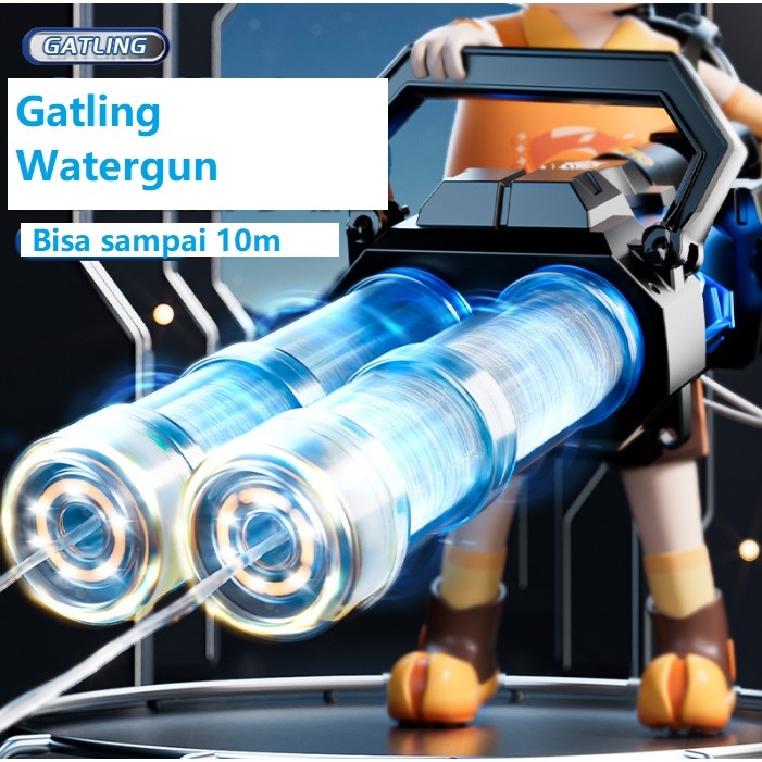 Jual Pistol Air Gatling Water Gun Kapasitas Besar Jarak Jauh | Shopee ...