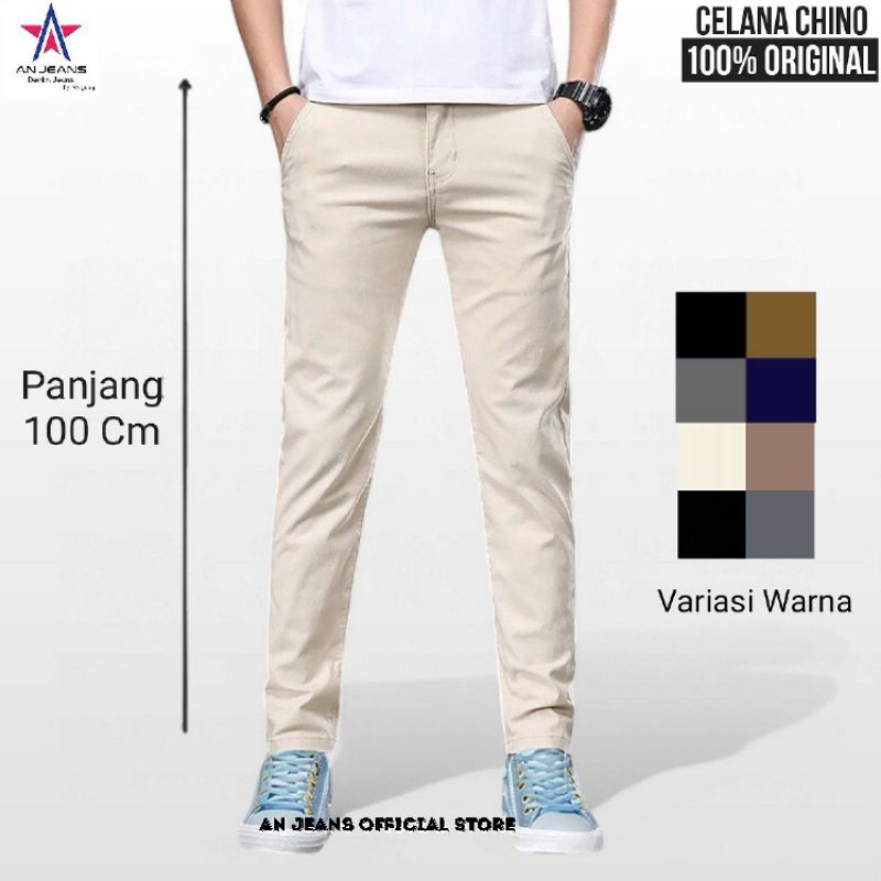Jual AN JEANS - Celana Chino Panjang Pria Slimfit Cowo Pants Chinos Pakaian Cowok Dewasa Bahan ...