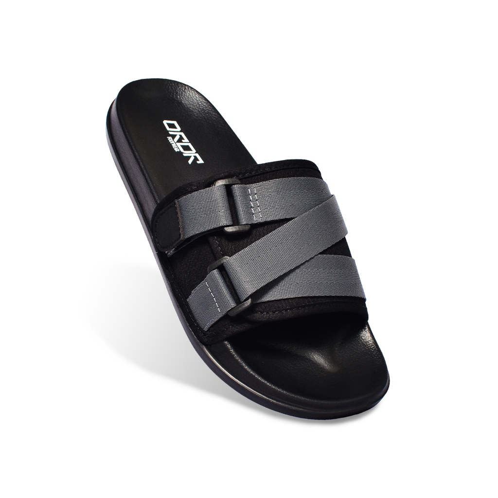 Jual ORDR Footwear - Ditto Black Grey Sandal Pria Casual Slip On Slop ...