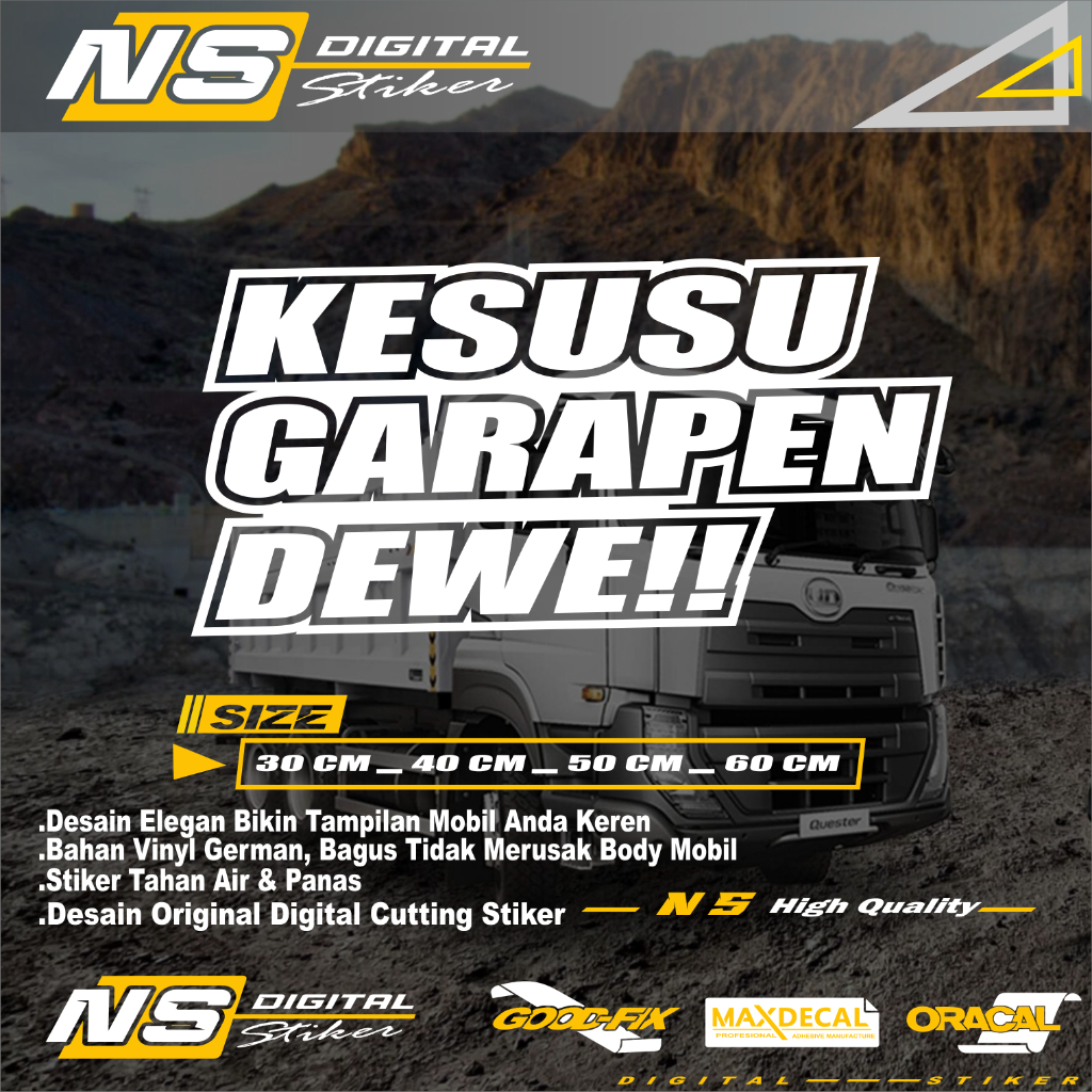 Jual Stiker Mobil Variasi Kaca Bodi Samping Kata Kata Truk Canter Pick Up granmax L300 Keren ...