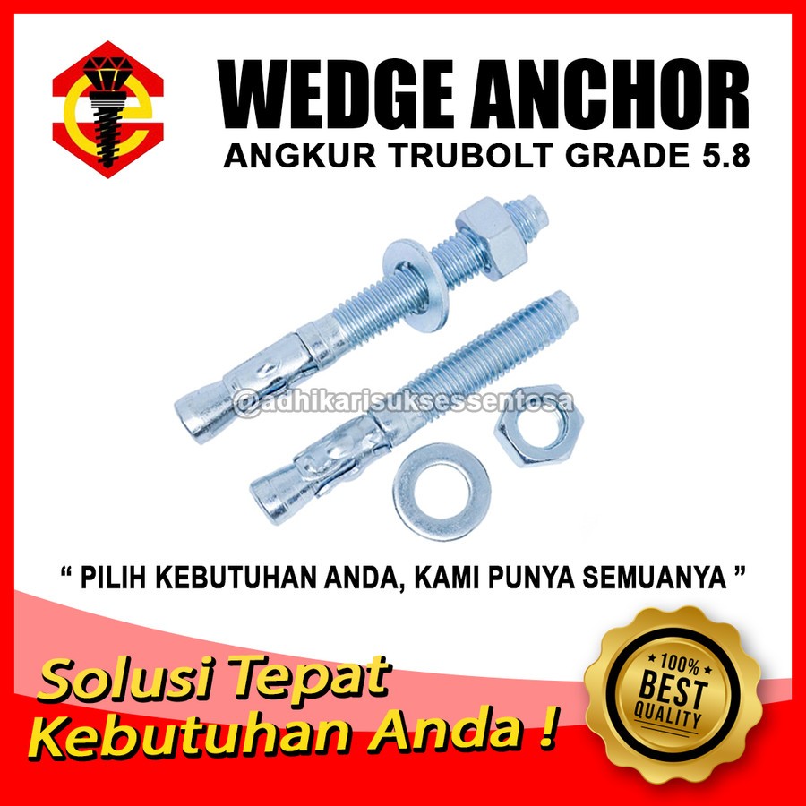 Jual Angkur Trubolt 8x80 / Wedge Anchor M8 x 80 (8 CM) | Shopee Indonesia