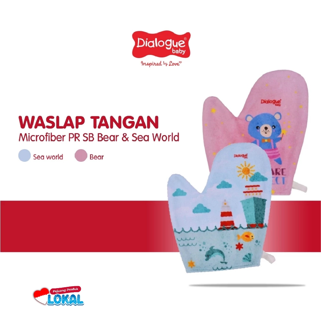 Jual Dialogue Baby Waslap Tangan Microfiber PR SB Bear & Sea World ...