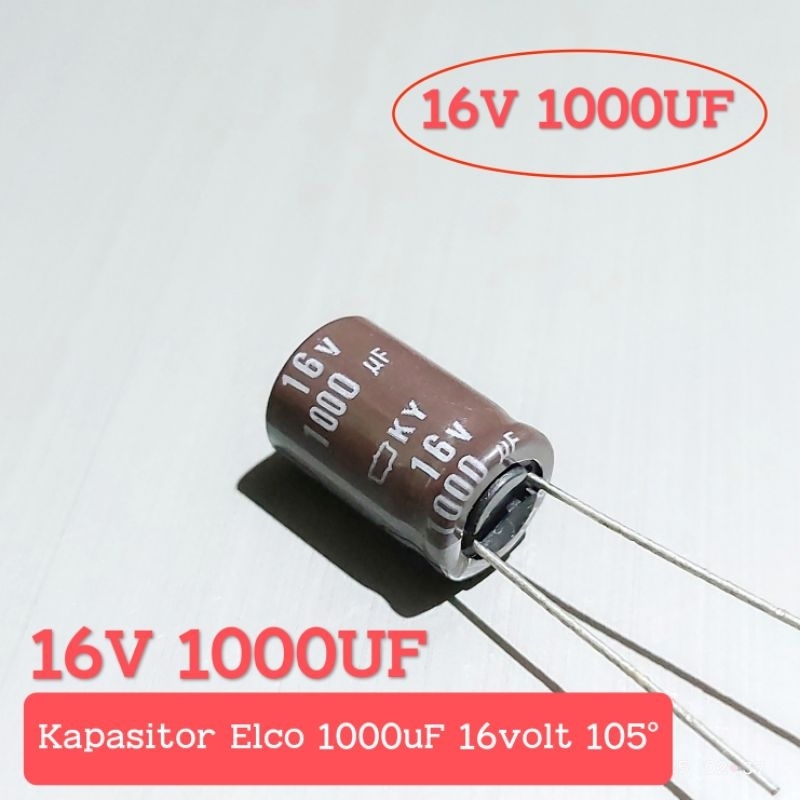 Jual ( 5 BUAH ) CAPASITOR ELCO 16V 1000UF RANDOM | Shopee Indonesia