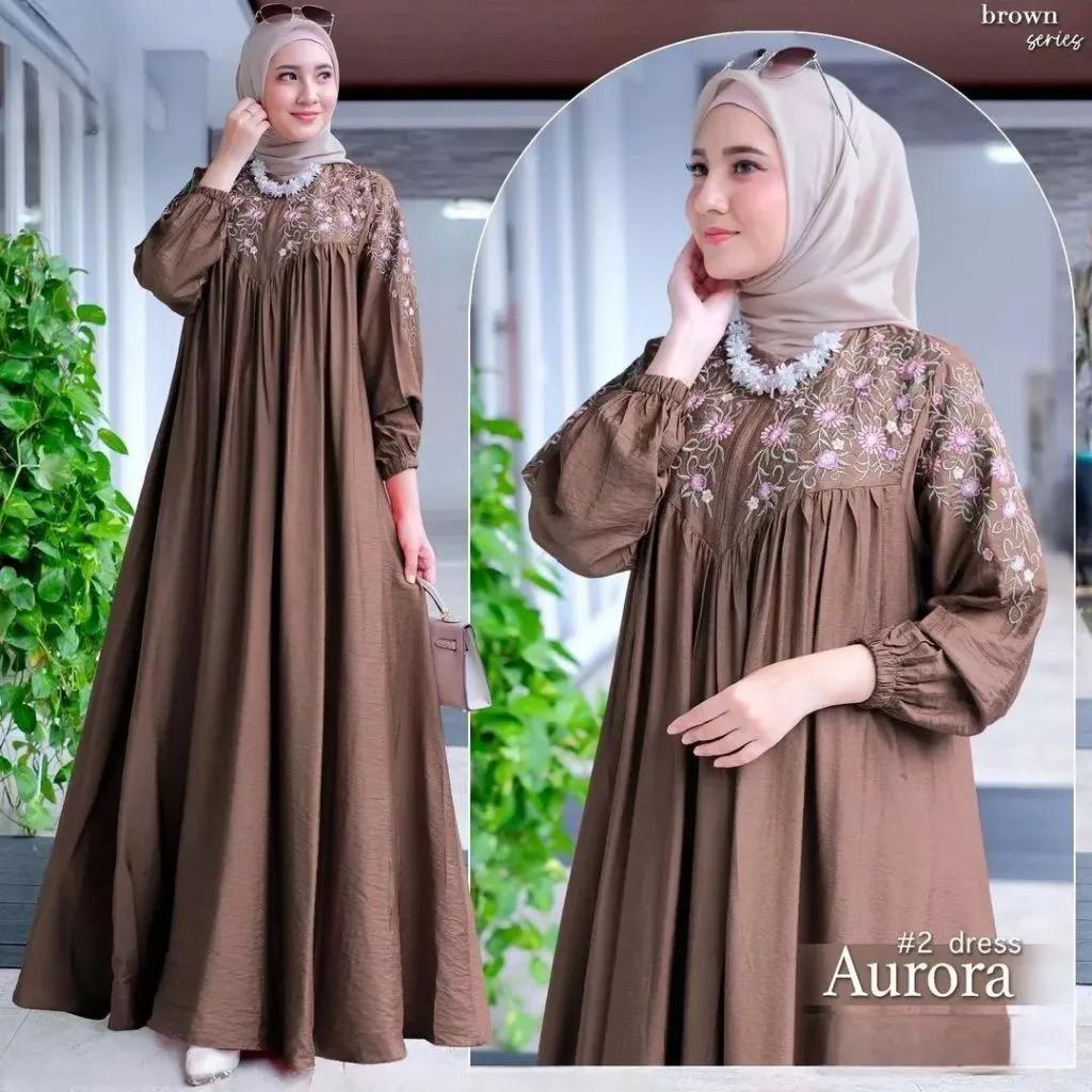 Jual Aurora dress ootd lebaran terbaru 2025 bahan crinkle airflow ...