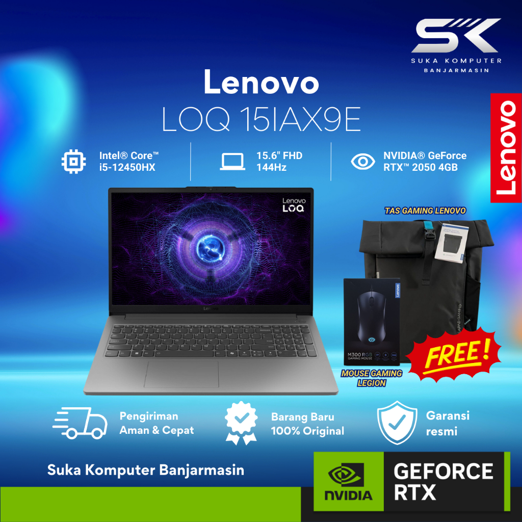 Jual Lenovo Gaming LOQ 15IAX9E-2QID /Core i5-12450HX/12GB/512GB SSD ...