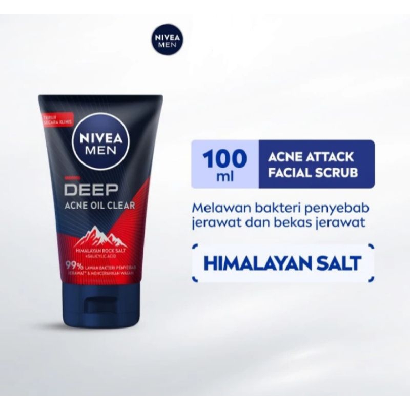 Jual NIVEA MEN Deep Acne Oil Clear100ml | Shopee Indonesia